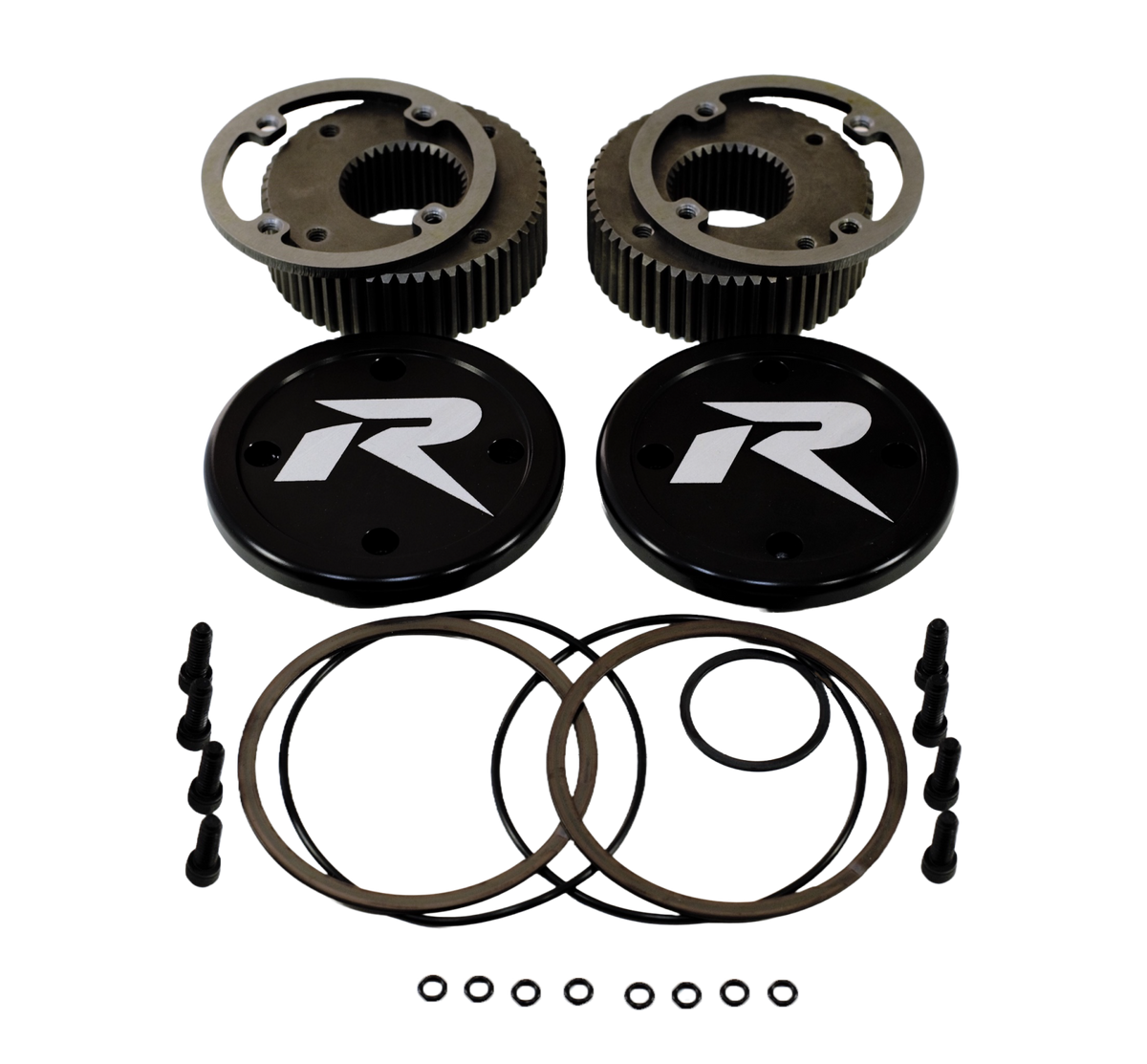 Drive Flange Kit Dana 60 35 Spline w/Hardware and Black Caps Revolutio ...